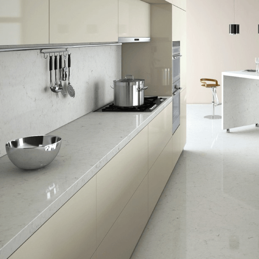 Houtmerk - Caesarstone London Grey keukenblad - Maatwerk werkblad comp